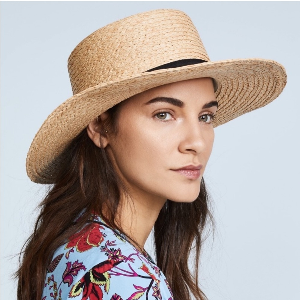 Hat Attack Raffia Braid Boater Hat - Gem